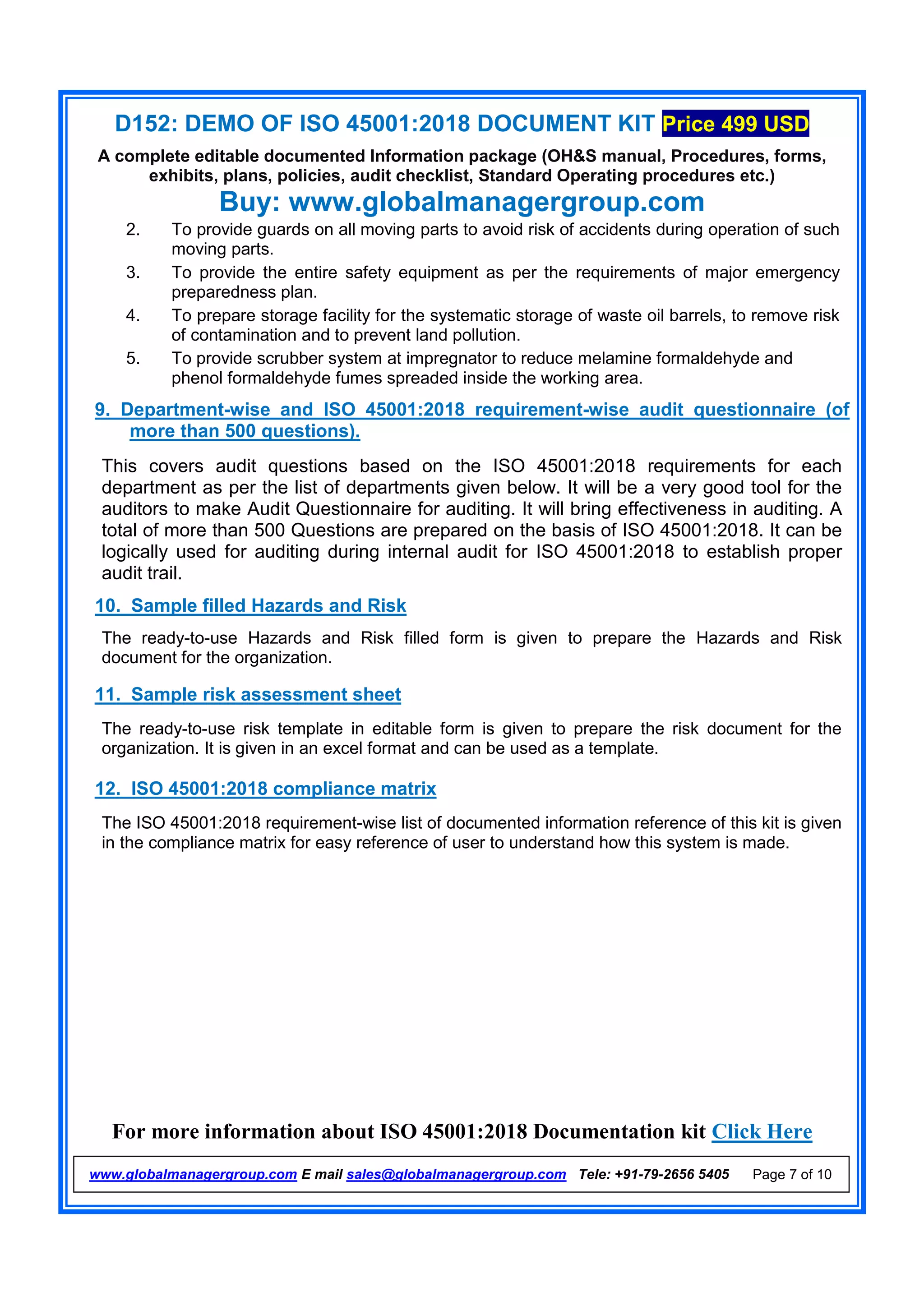 Readymade ISO 45001:2018 Documentation Kit | PDF