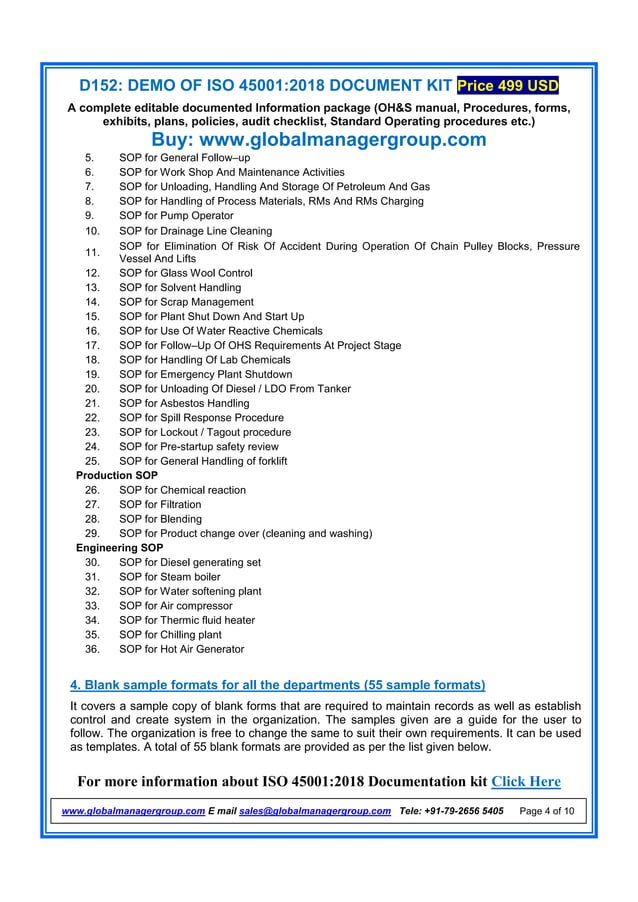 Readymade ISO 45001:2018 Documentation Kit | PDF
