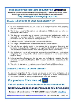 Readymade ISO 45001:2018 Documentation Kit | PDF