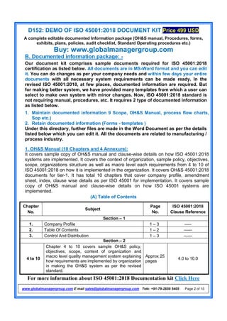 Readymade ISO 45001:2018 Documentation Kit | PDF