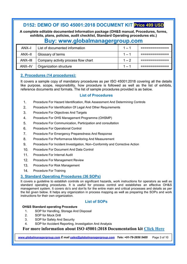 Readymade ISO 45001:2018 Documentation Kit