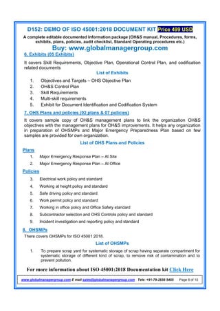 Readymade ISO 45001:2018 Documentation Kit | PDF