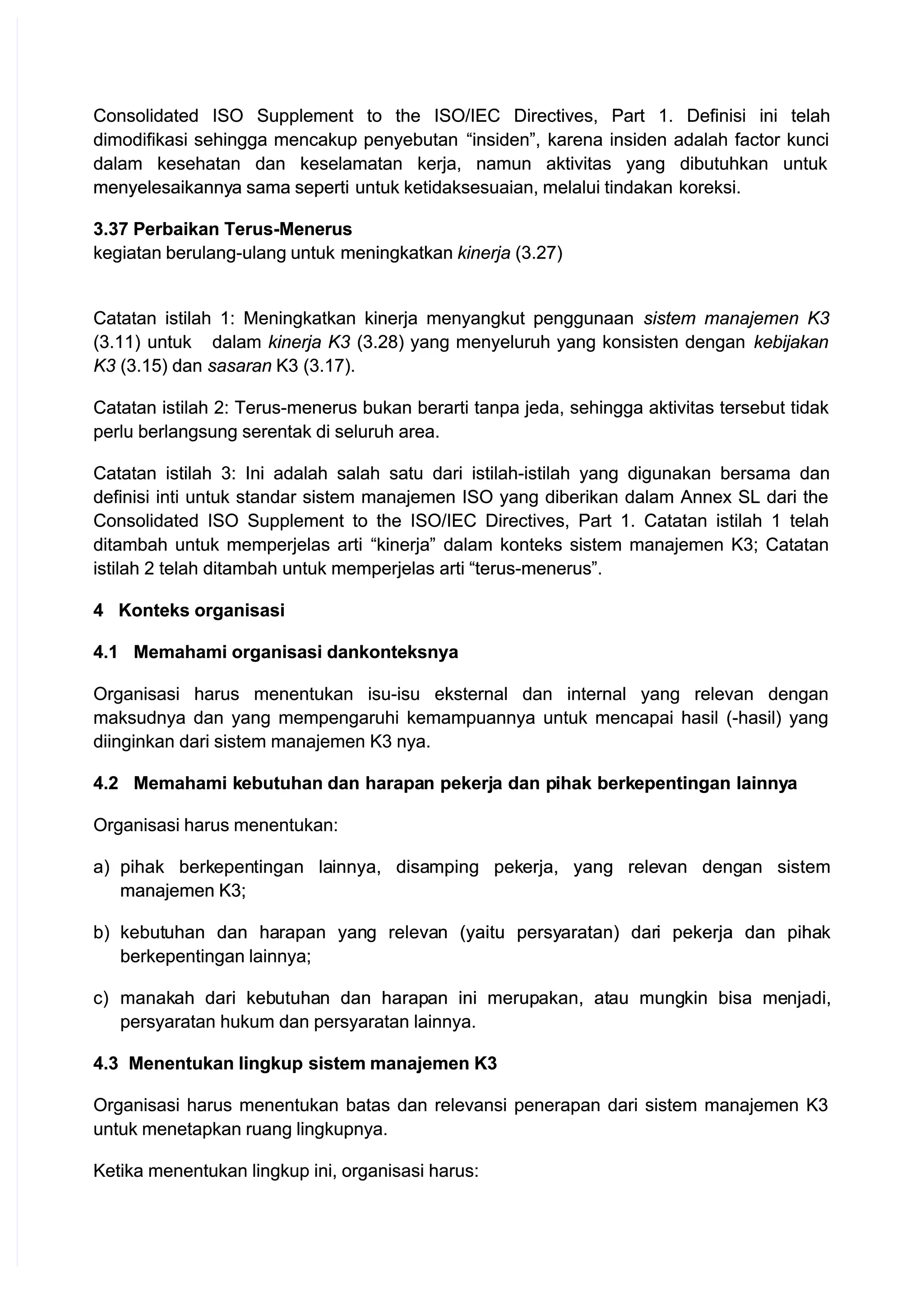 ISO 45001- 2018 Sistem Manajemen Kesehatan & Keselamatan Kerja - Persyaratan dengan panduan ...