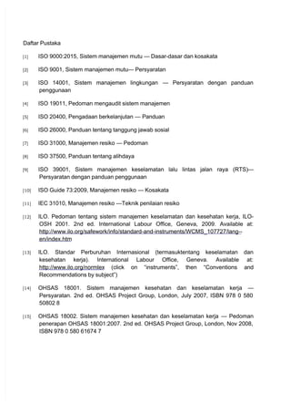 ISO 45001- 2018 Sistem Manajemen Kesehatan & Keselamatan Kerja - Persyaratan dengan panduan ...