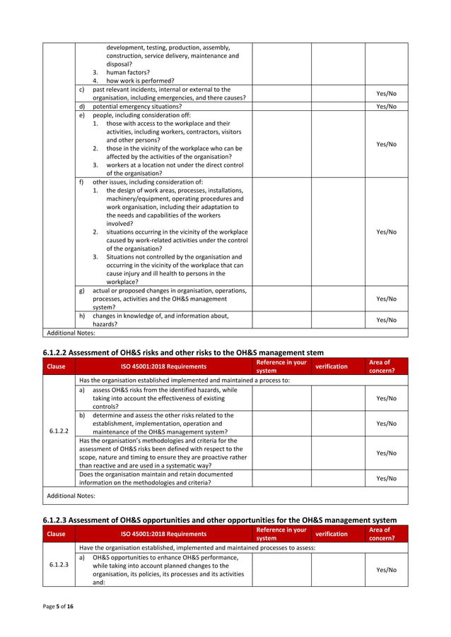 ISO 45001 : 2018 audit checklist of safety | PDF | Business ...