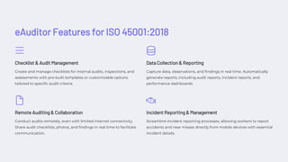 ISO 450012018 checklist with eAuditor Audits & Inspections | PDF