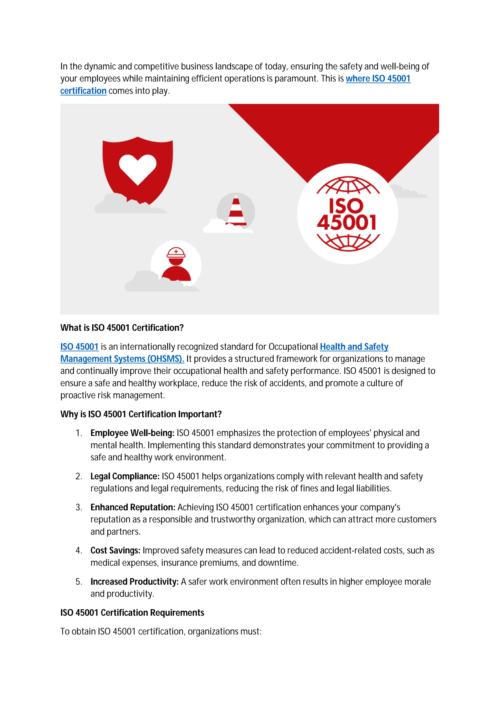 ISO 45001 Certification: What is it and how can it benefit your ...