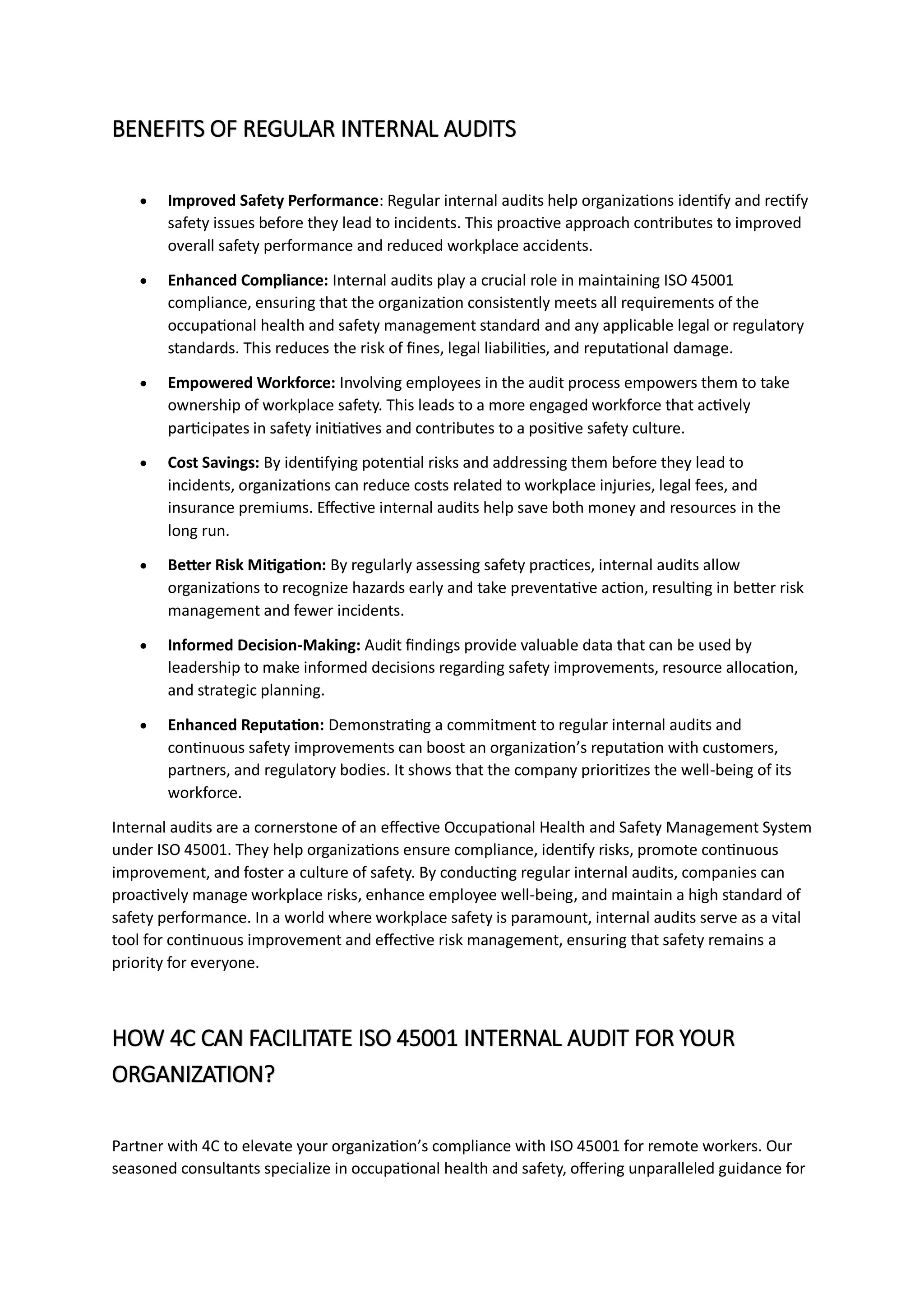 Role of Internal Audits in ISO 45001: Driving Safety and Risk ...