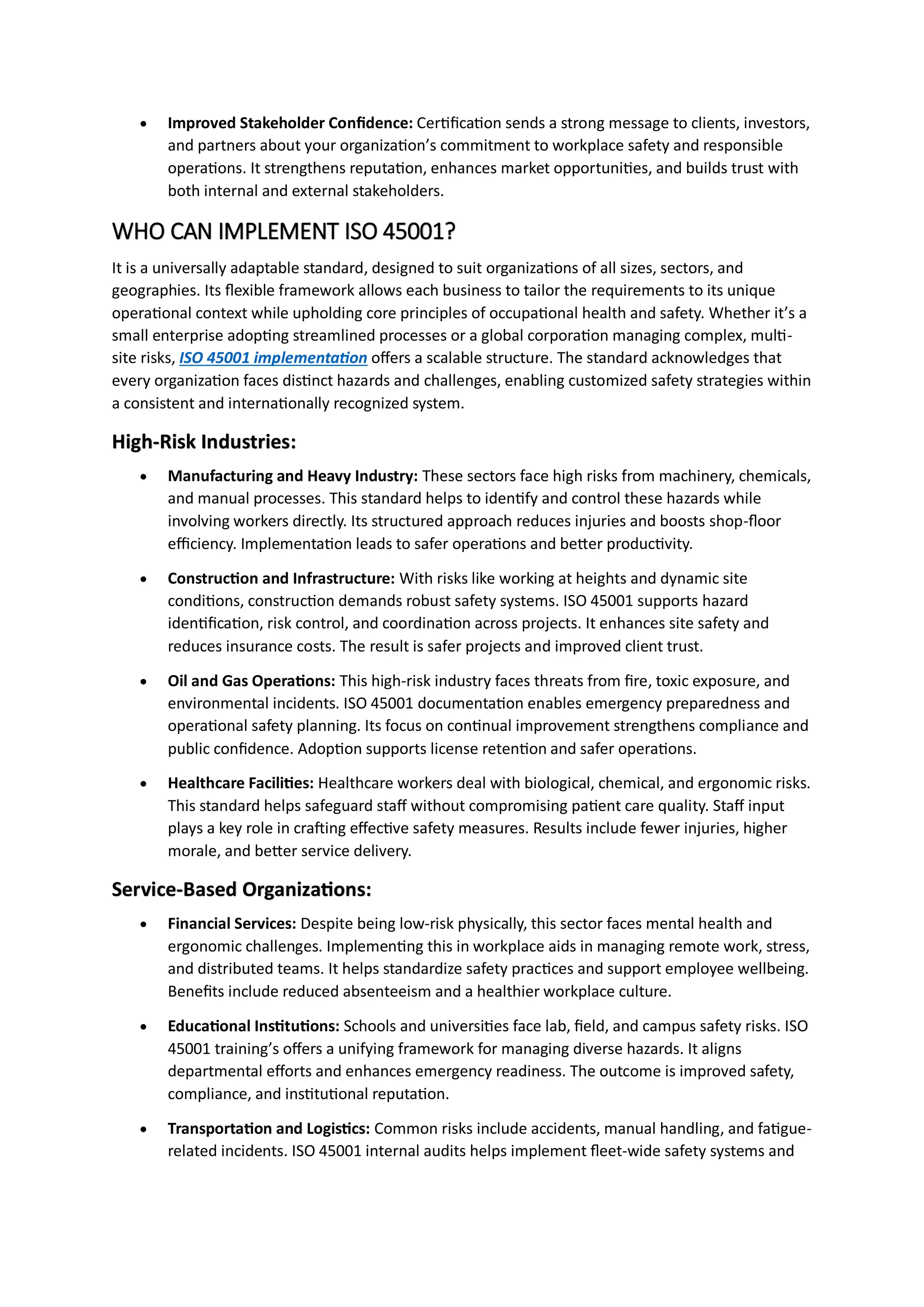 ISO 45001 Occupational Health and Safety Management System Guide | PDF