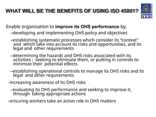 ISO 45001 OHSAS Industrial Health and safety | PPTX