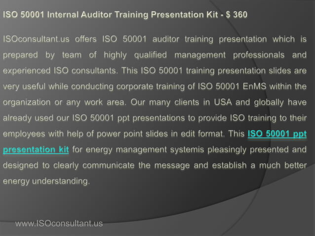 ISO 50001 PPT and Presentation Kit | PPTX | Business and Finance