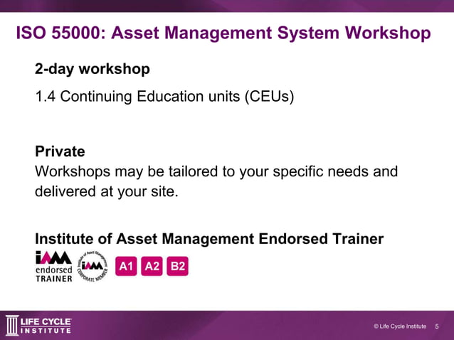 ISO 55000: Asset Management System Workshop | PPT