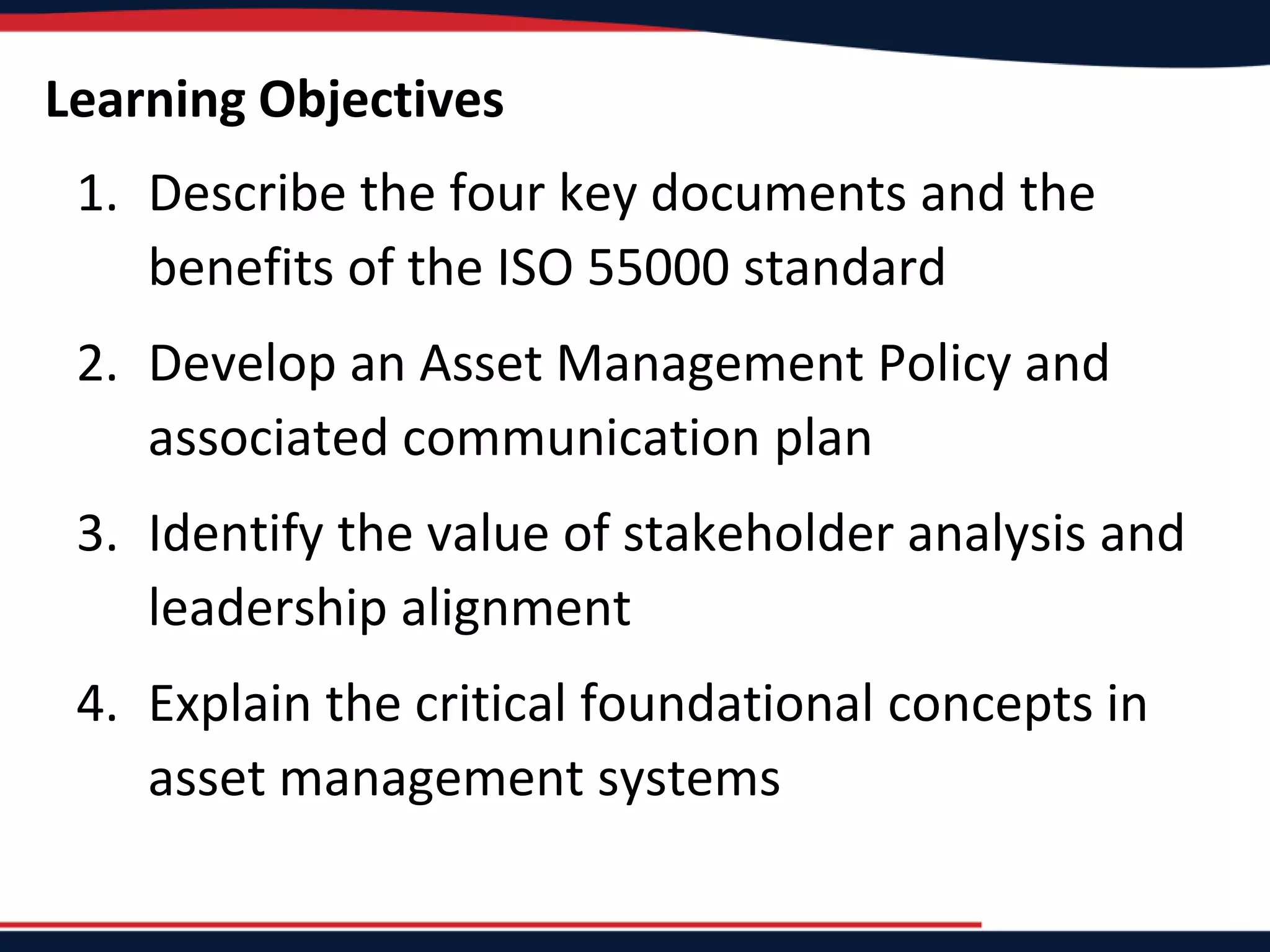 ISO 55000 for Leaders: Developing an Asset Management Policy | PPTX
