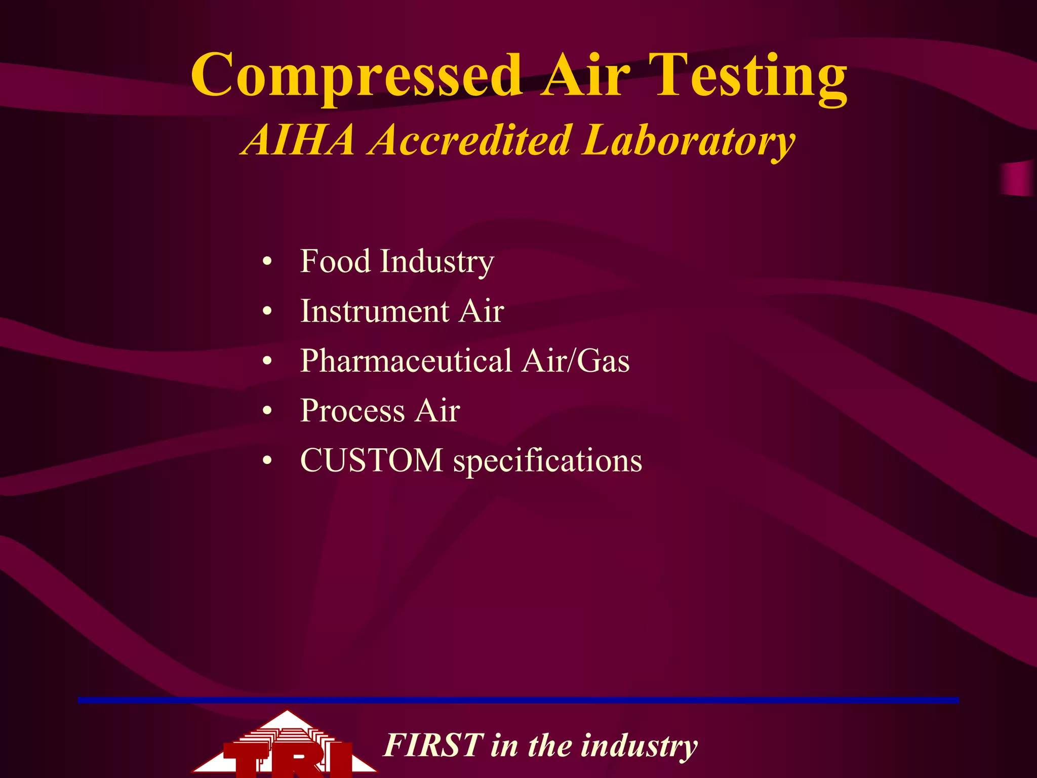 ISO 8573 Compressed Air Testing | PPTX
