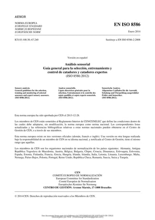 ISO 8586 Análisis sensorial Análisis sensorial | PDF