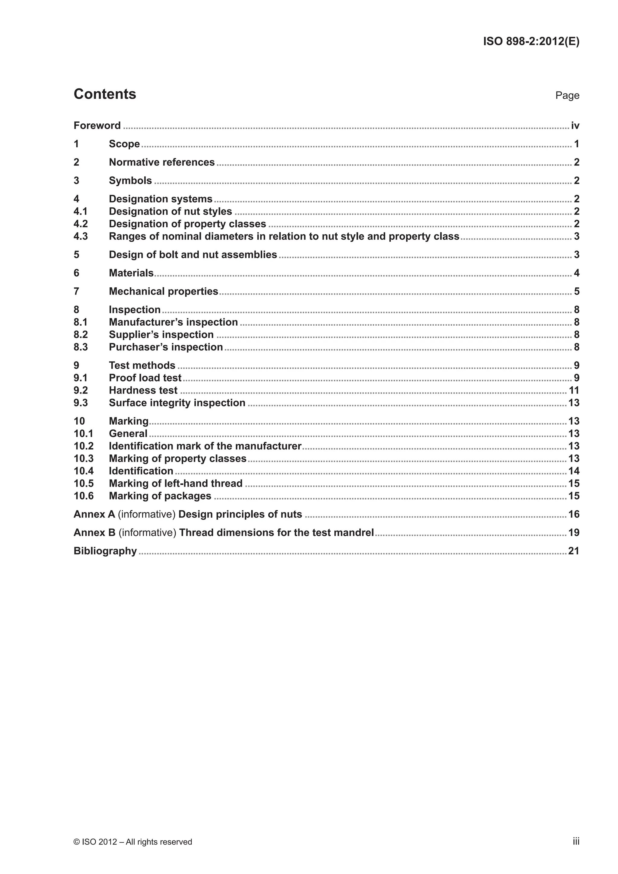 ISO 898-2 2012 Fasteners — Mechanical properties of fasteners made of ...