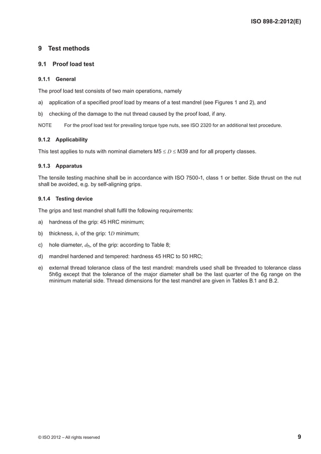 ISO 898-2 2012 Fasteners — Mechanical properties of fasteners made of ...