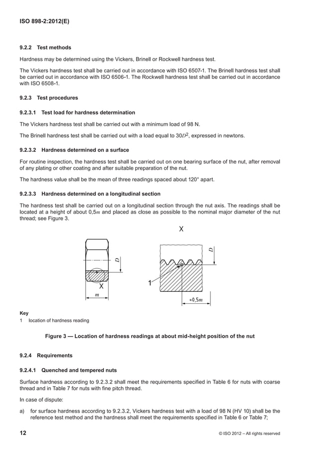 ISO 898-2 2012 Fasteners — Mechanical properties of fasteners made of carbon steel and alloy ...