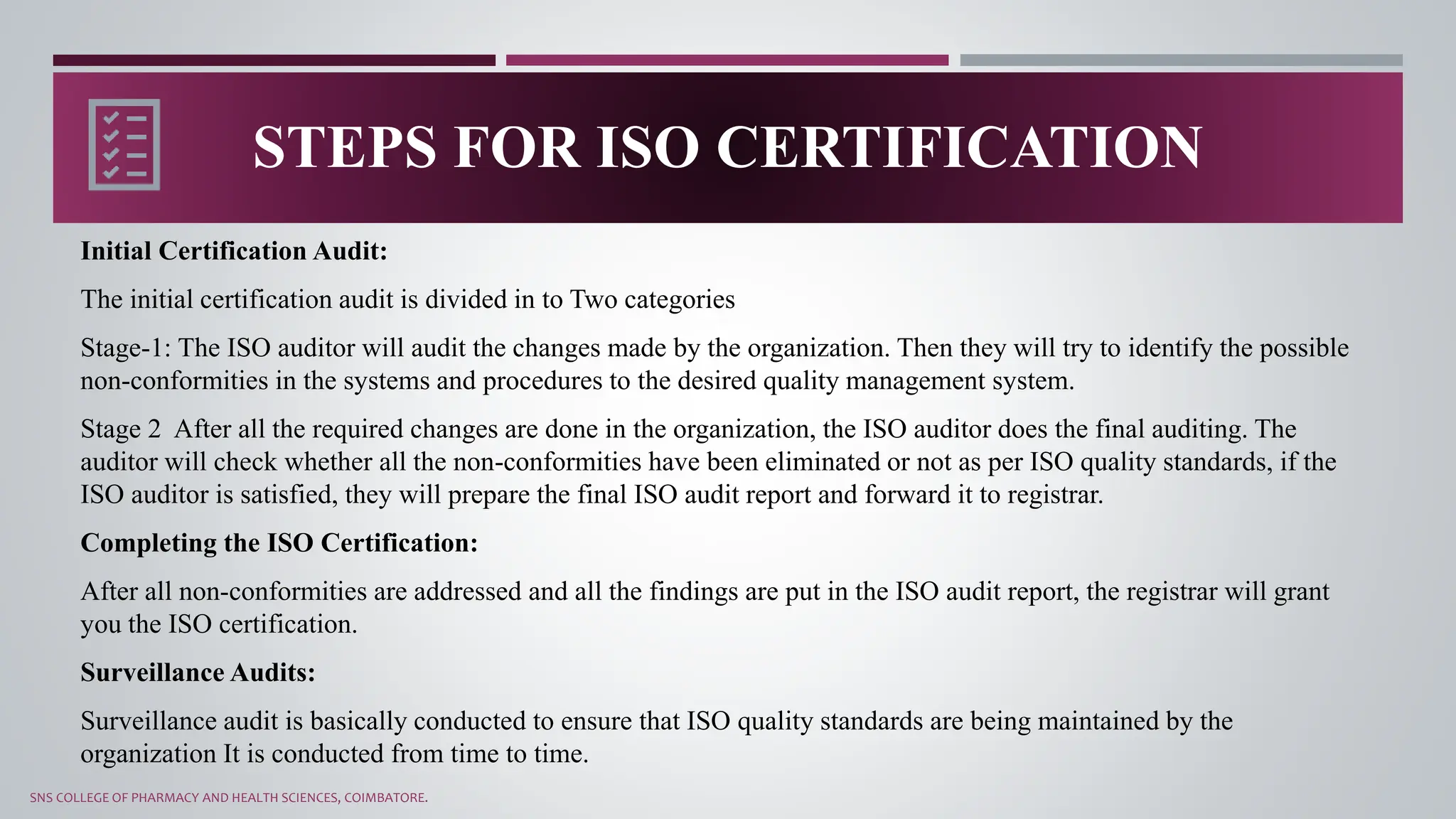 OVERVIEW, BENEFITS, ELEMENTS AND STEPS FOR REGISTRATION OF ISO 9000 ...