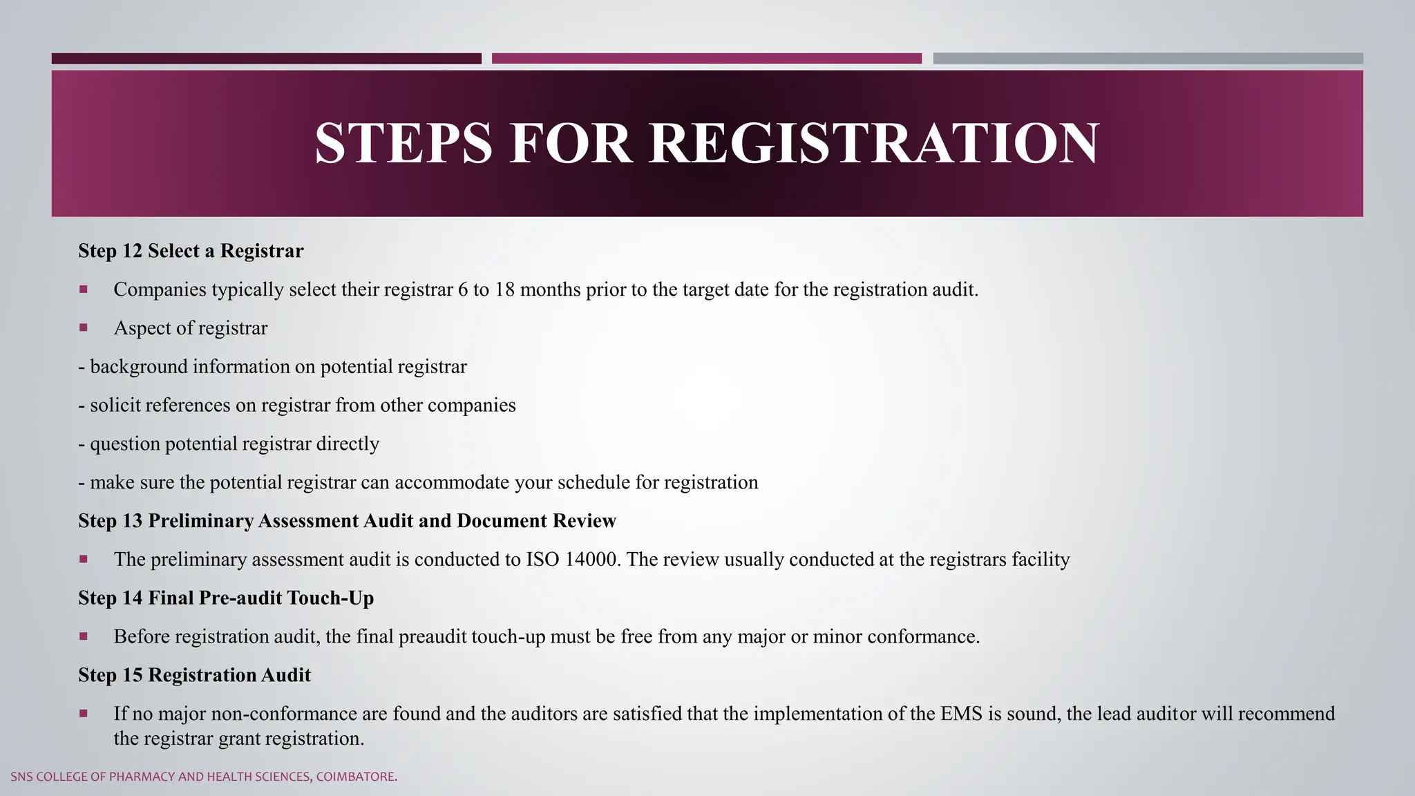 OVERVIEW, BENEFITS, ELEMENTS AND STEPS FOR REGISTRATION OF ISO 9000 ...