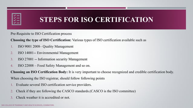 OVERVIEW, BENEFITS, ELEMENTS AND STEPS FOR REGISTRATION OF ISO 9000 ...