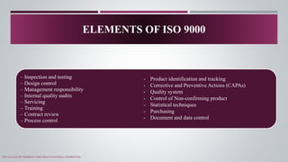 OVERVIEW, BENEFITS, ELEMENTS AND STEPS FOR REGISTRATION OF ISO 9000 ...