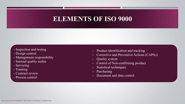 OVERVIEW, BENEFITS, ELEMENTS AND STEPS FOR REGISTRATION OF ISO 9000 ...