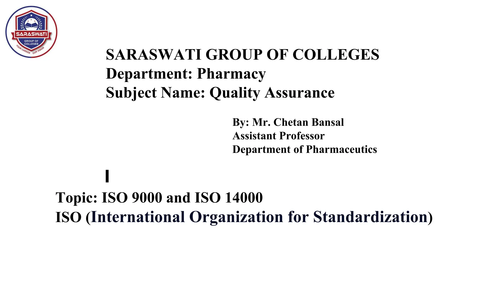 ISO 9000 and ISO 14000.pptx. about the ISO | PPTX
