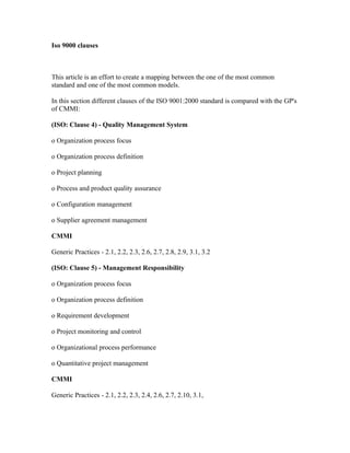 Iso 9000 clauses | DOC