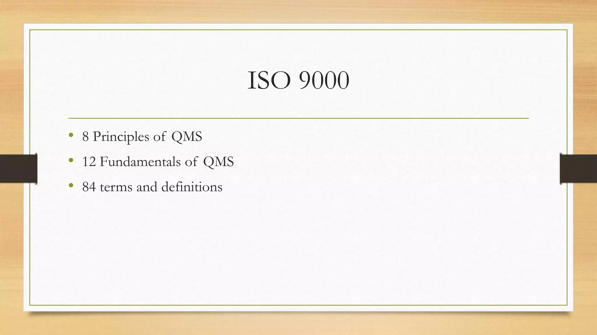 Quality standards -ISO 9000 | PPTX