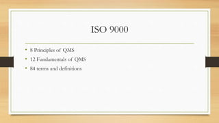 Quality standards -ISO 9000 | PPTX