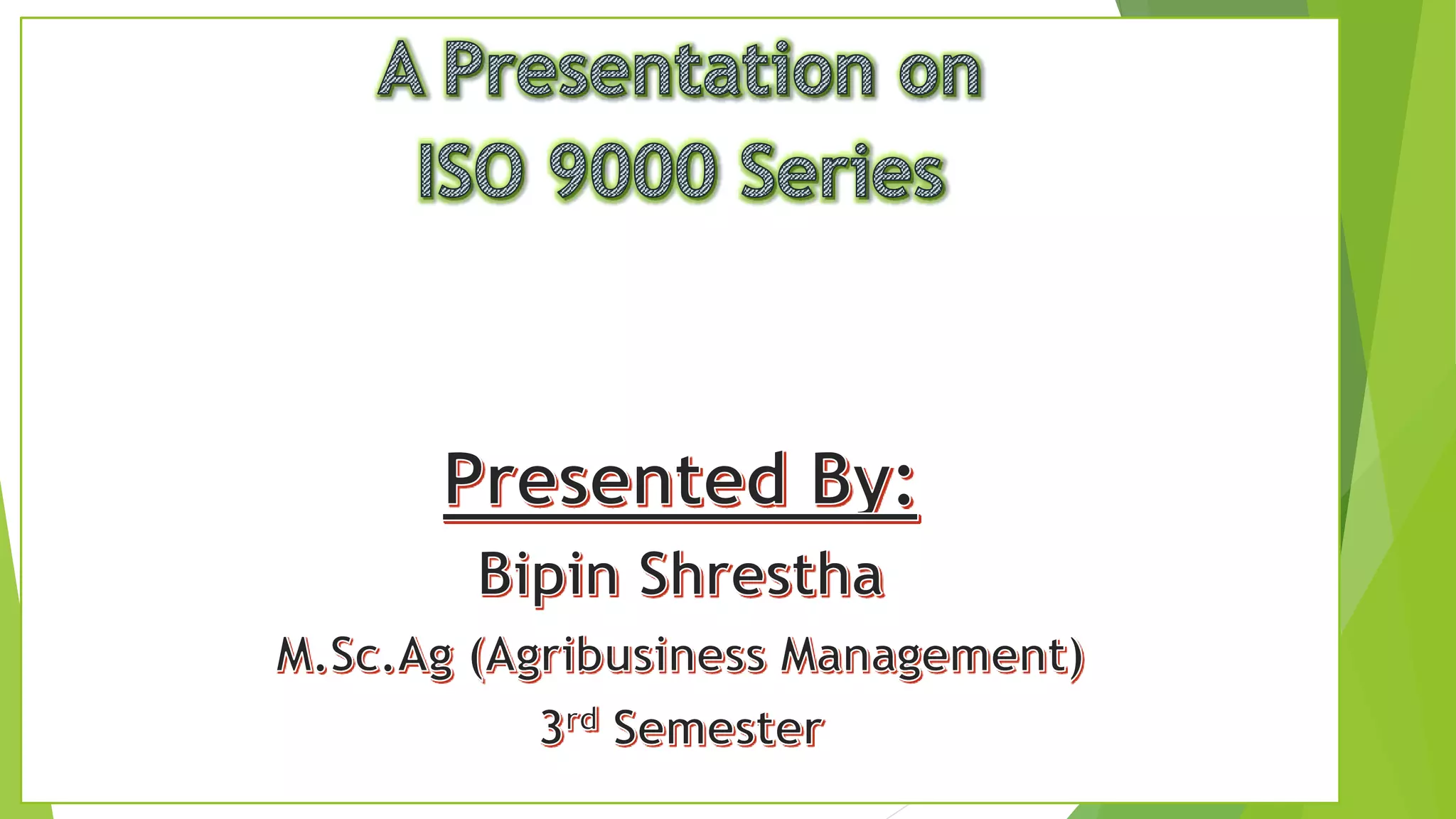 Iso 9000 series ppt | PPTX