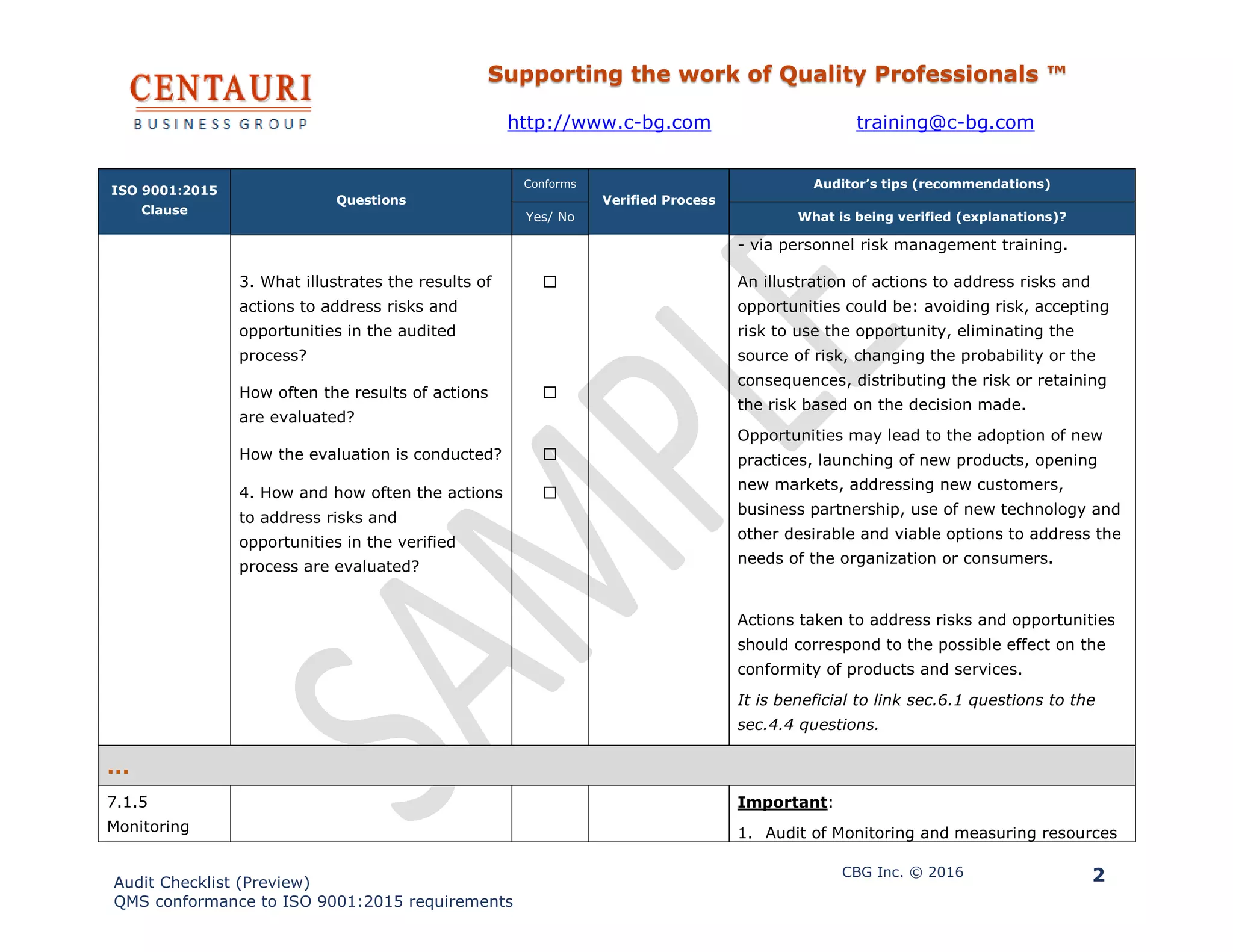ISO 9001:2015 Audit Checklist Preview | PDF