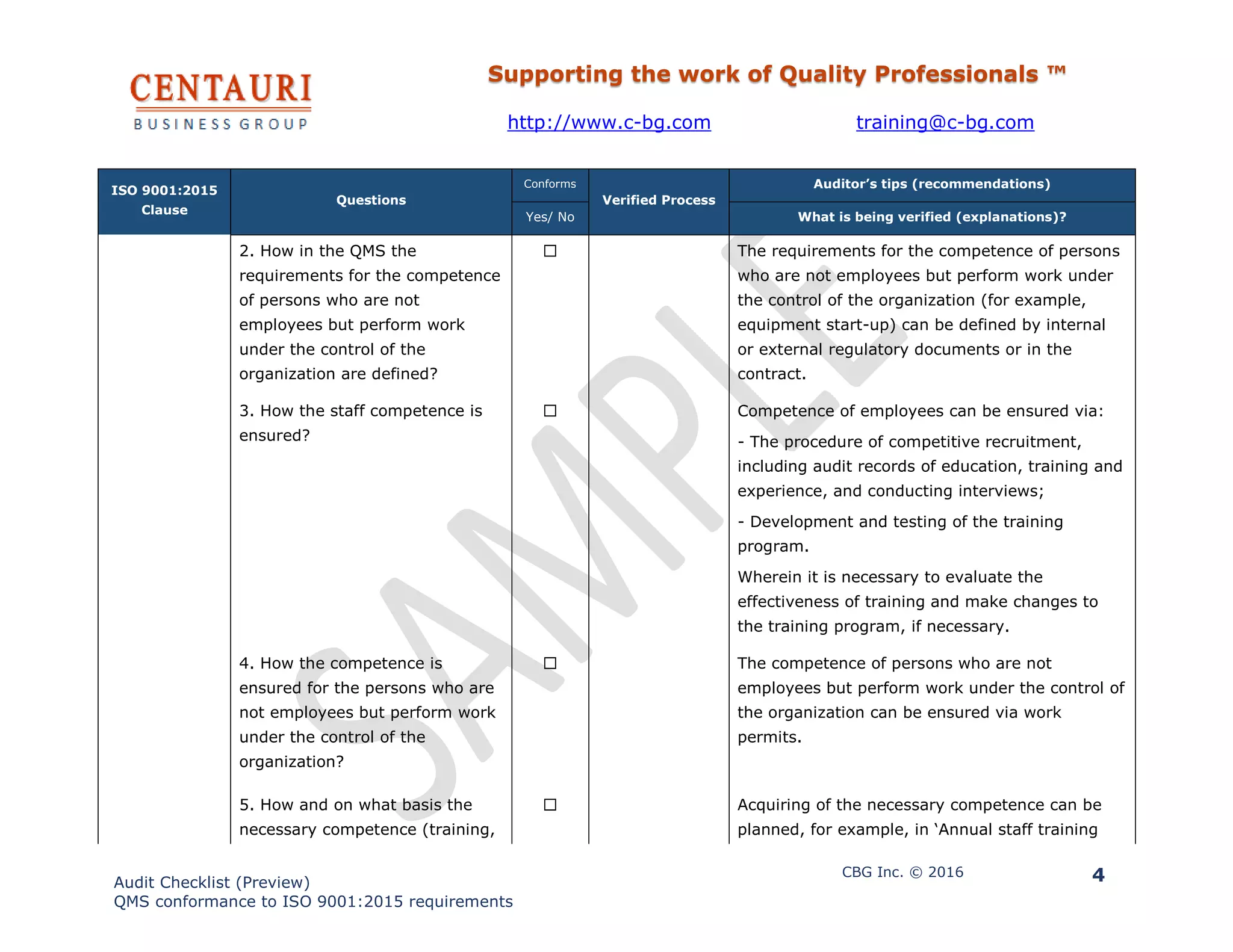 ISO 9001:2015 Audit Checklist Preview | PDF