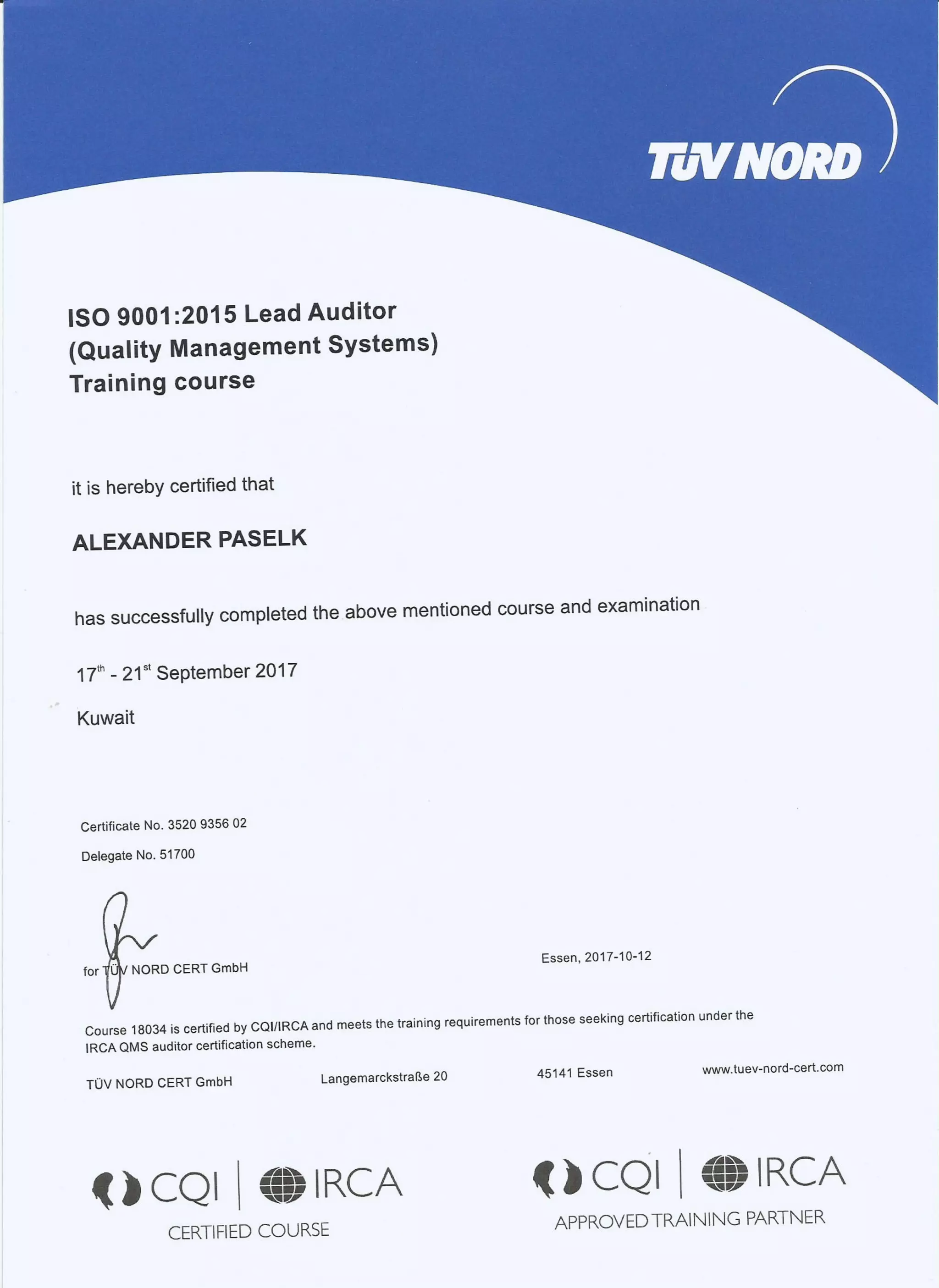 ISO 9001:2015 Lead Auditor | PDF