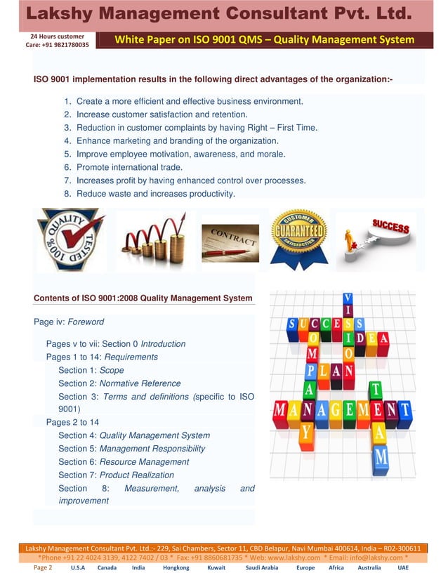 Iso 9001 2008 QMS white paper | PDF | Business Operations | Business