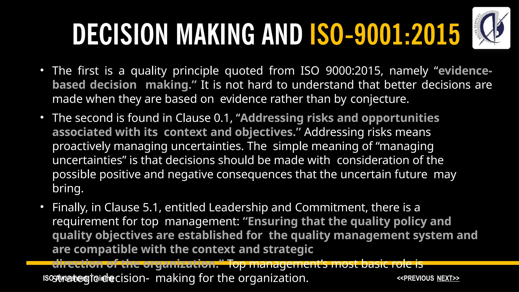 ISO 9001-2015 quality management system presentation | PPTX
