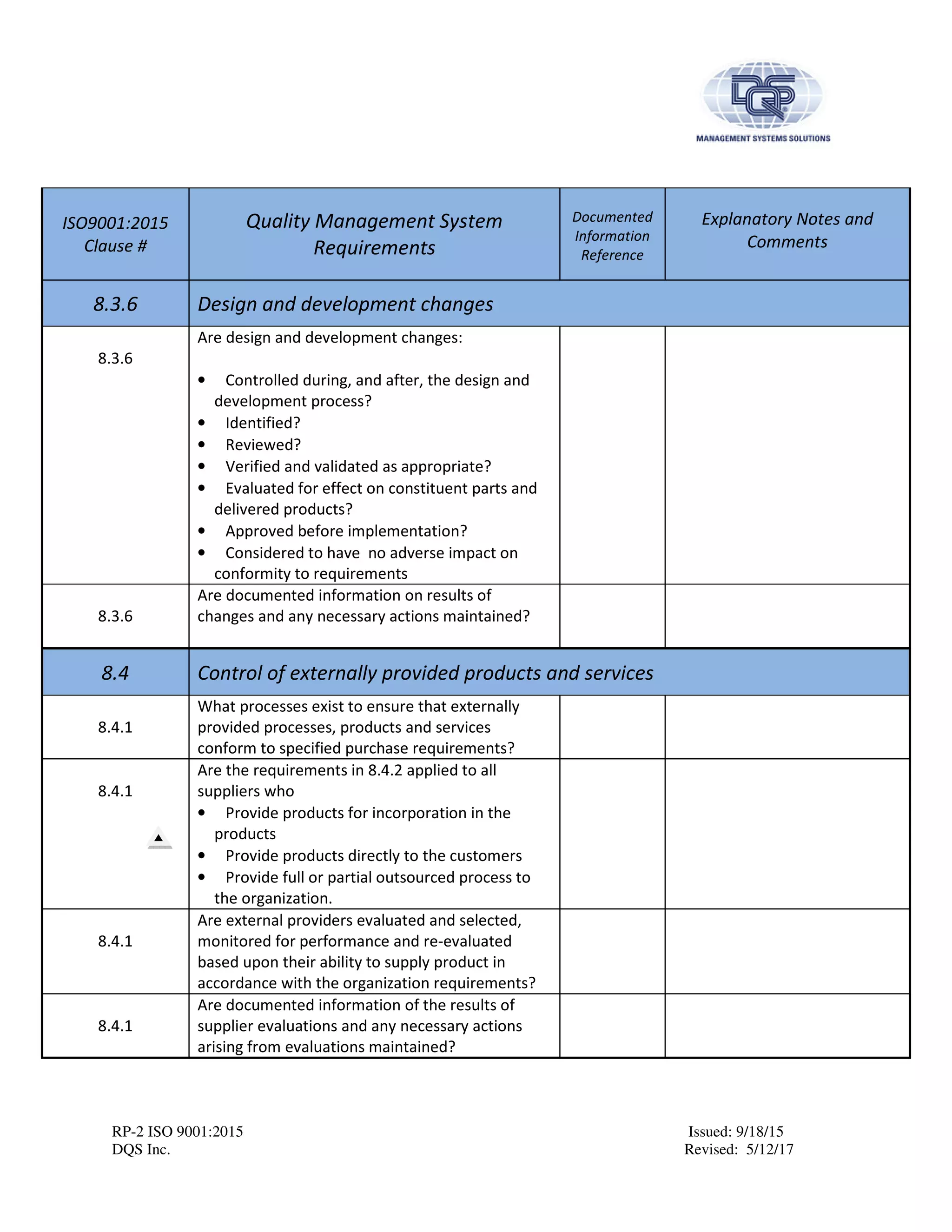 Iso 9001 2015 checklist | PDF