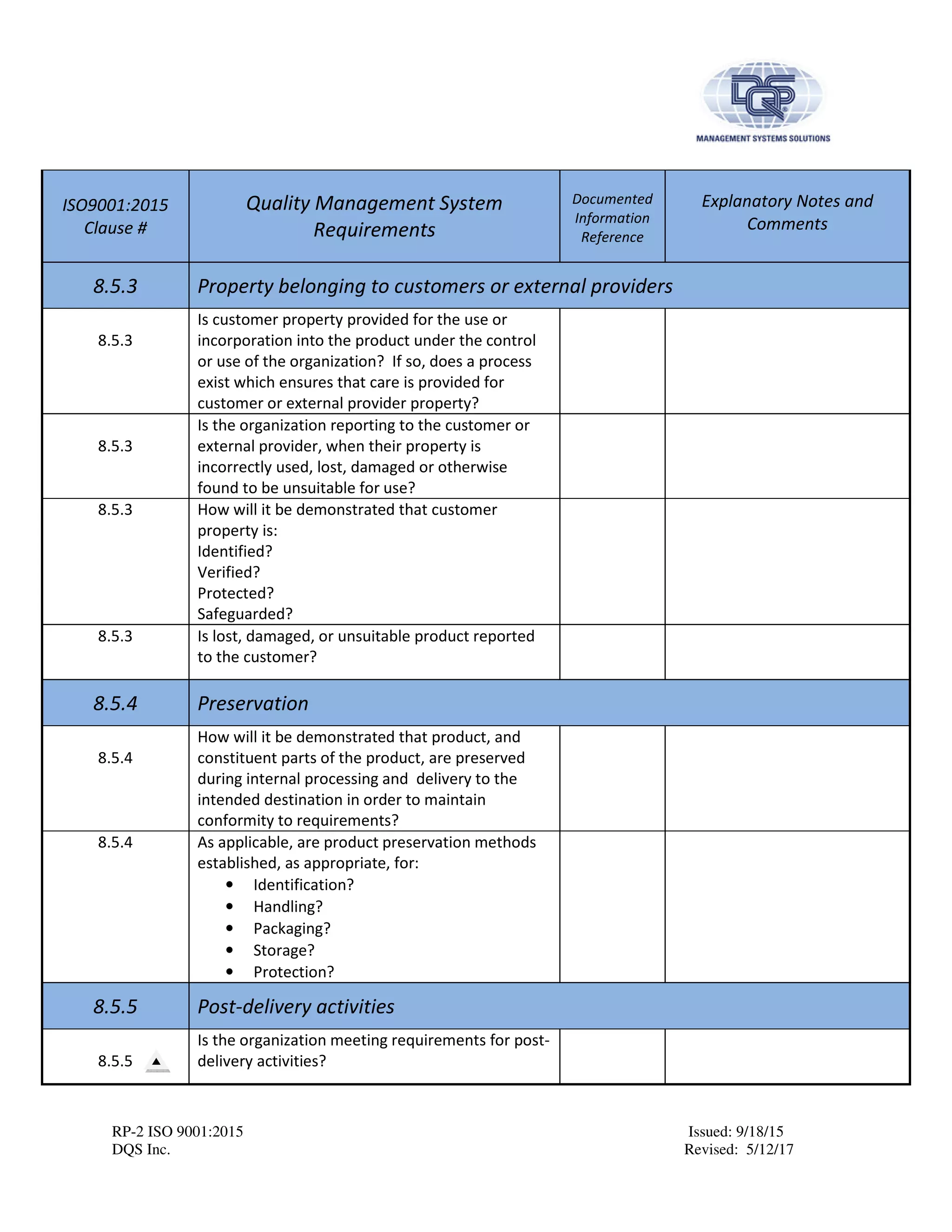 Iso 9001 2015 checklist | PDF