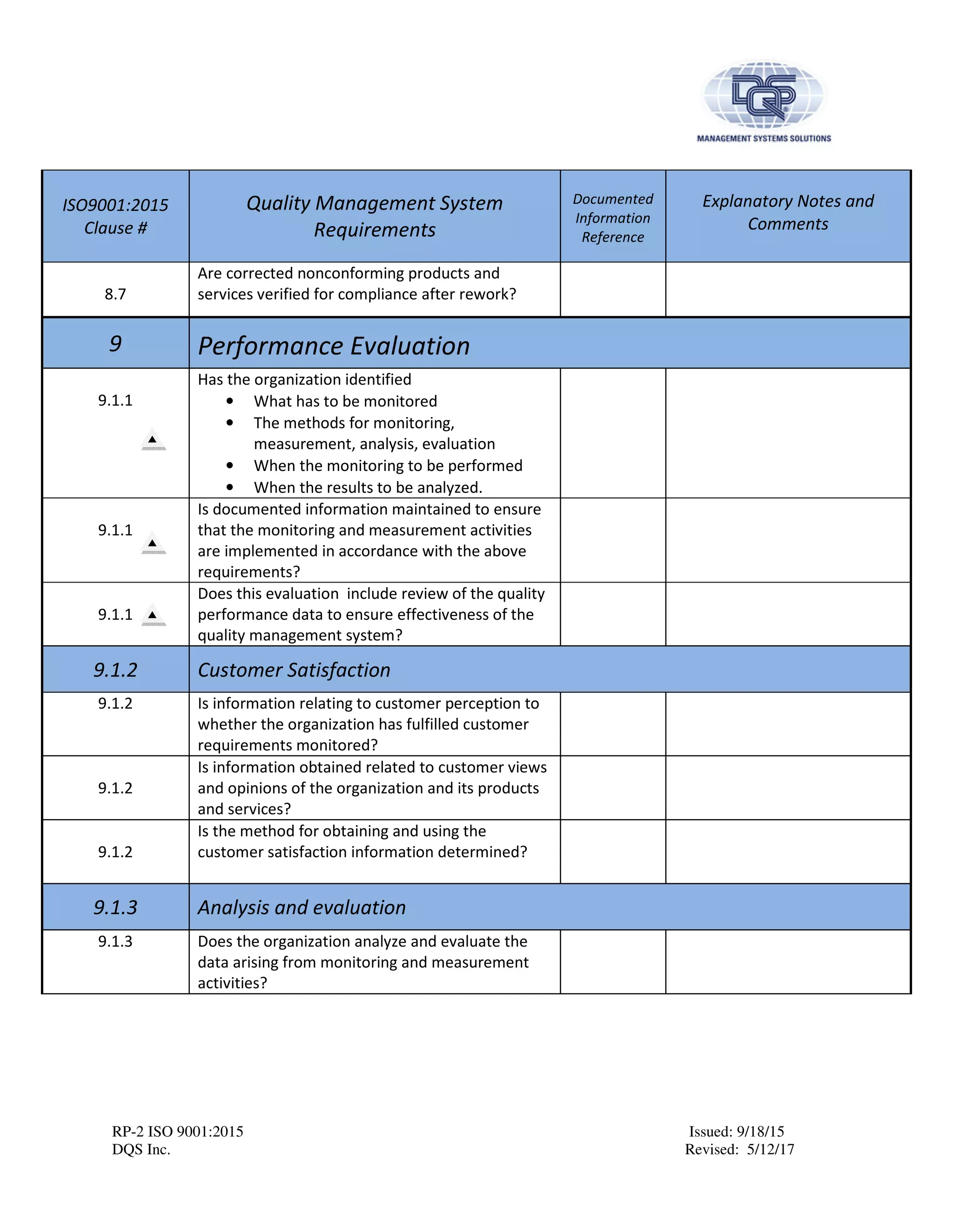 Iso 9001 2015 checklist | PDF