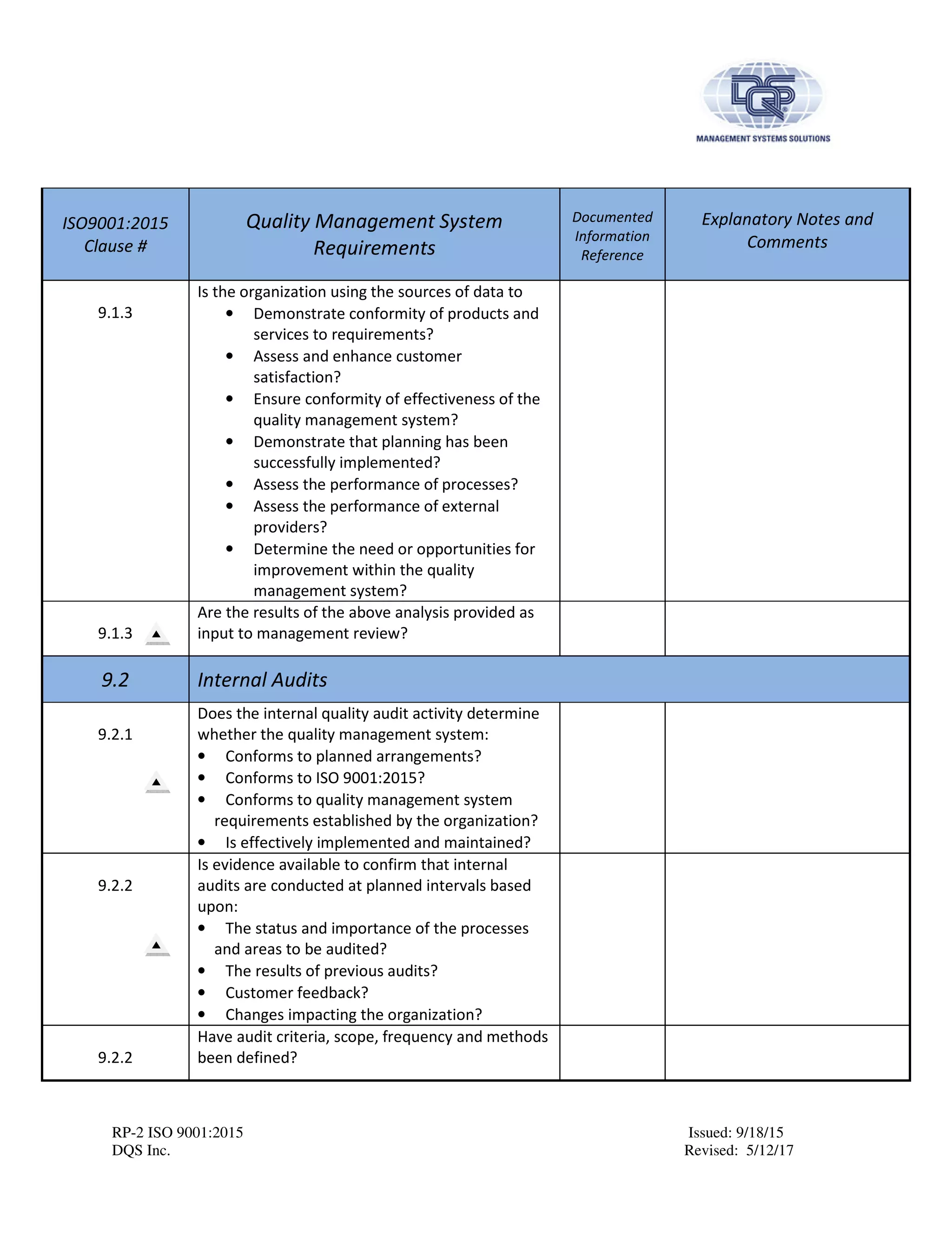 Iso 9001 2015 checklist | PDF
