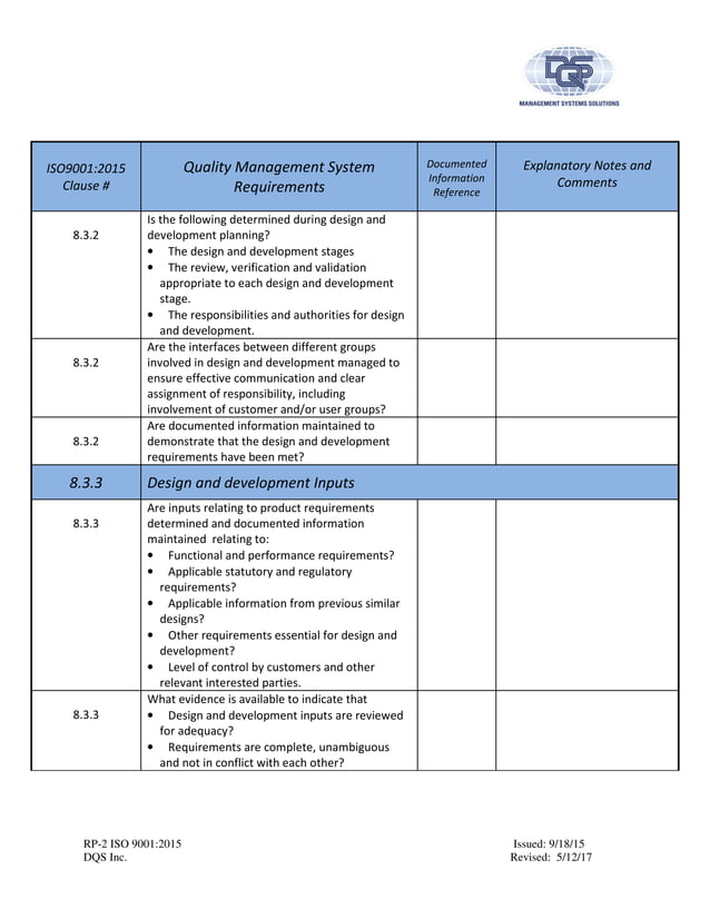 Iso 9001 2015 checklist | PDF | Business Accounting & Finance | Business