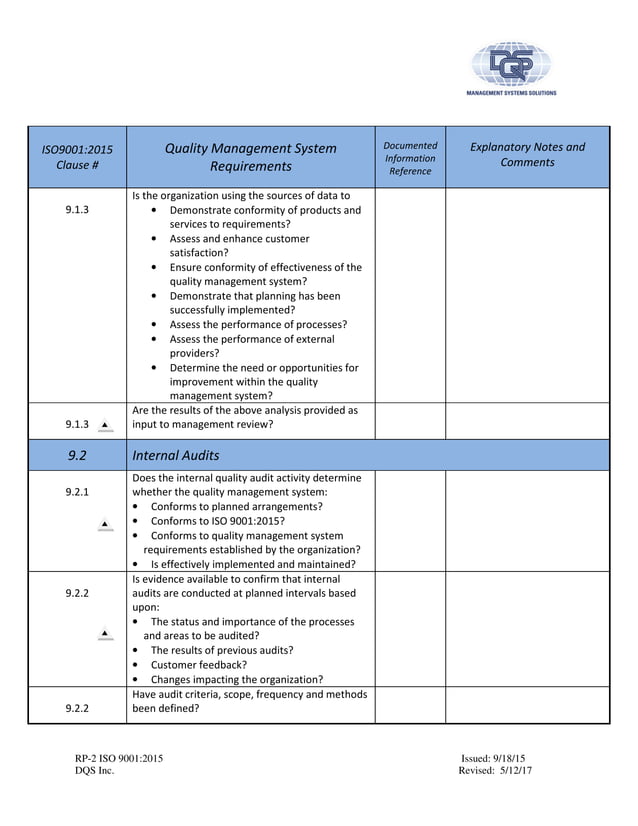 Iso 9001 2015 checklist | PDF | Business Accounting & Finance | Business