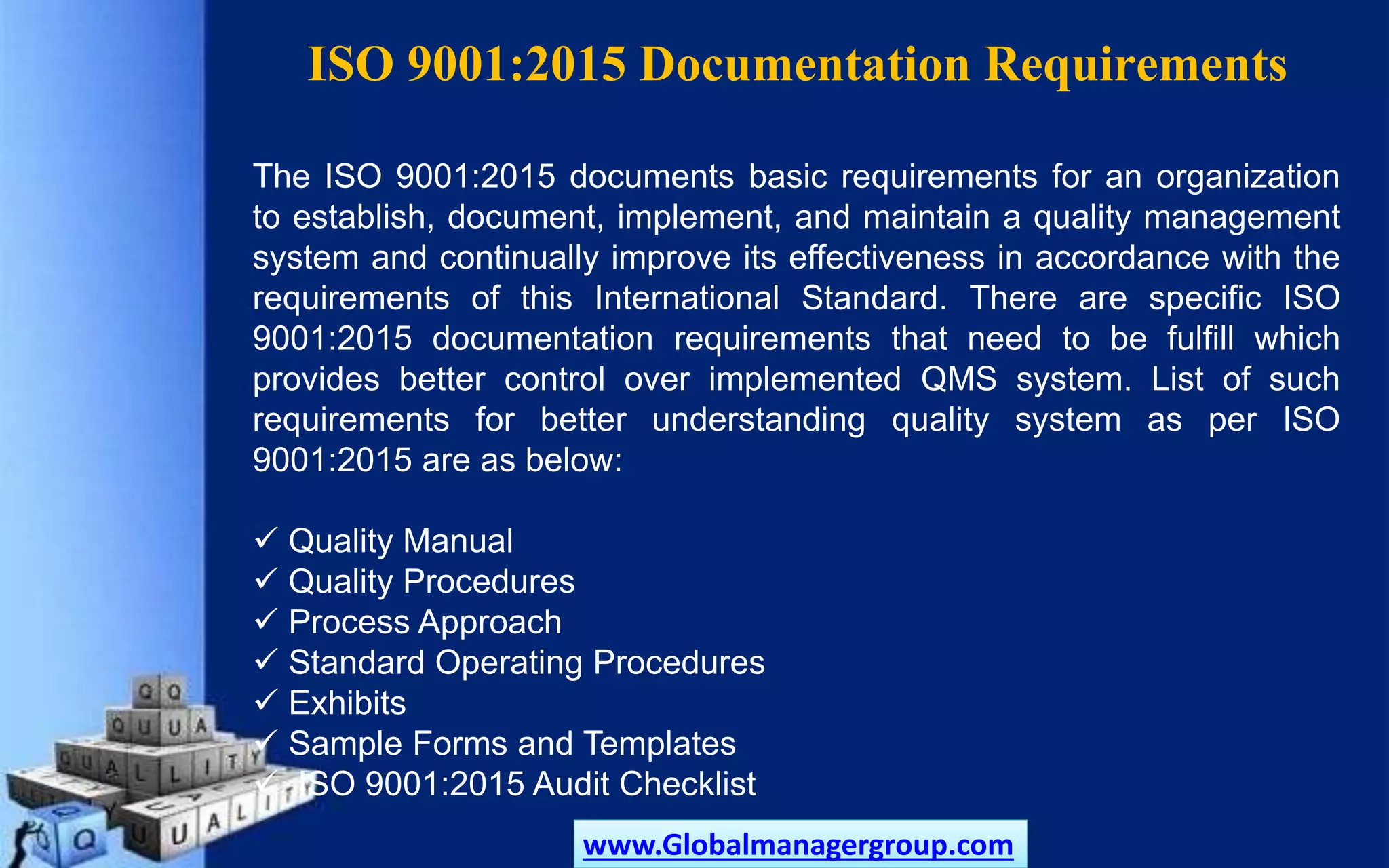 Information about ISO 9001:2015 Mandatory Documents | PPTX
