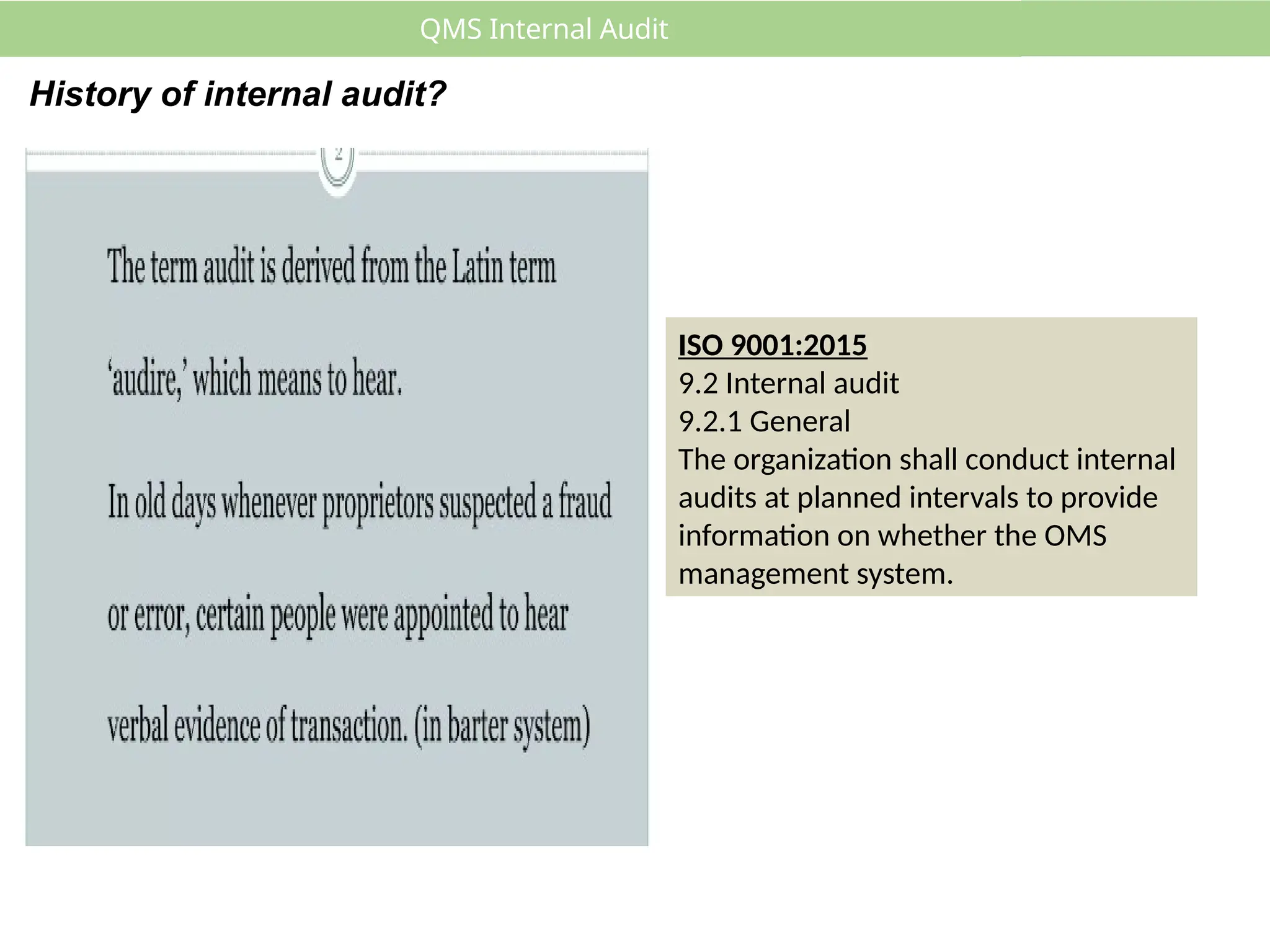 ISO 9001.2015 Internal Auditors training material | PPTX