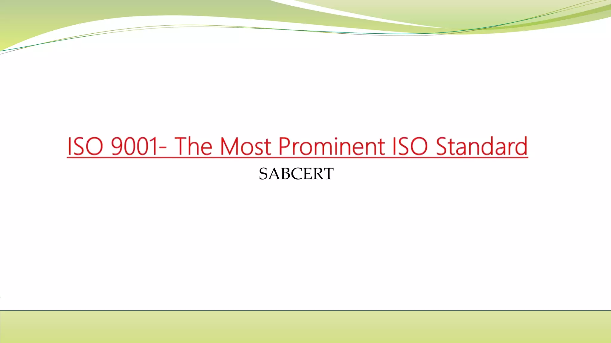 Iso 9001 the most prominent iso standard | PPT
