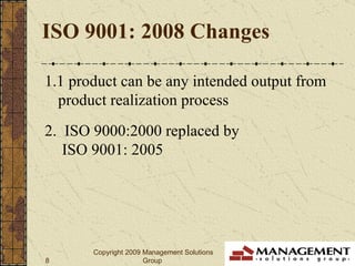 Iso 9001: 2008 Revisions & Changes | PPT