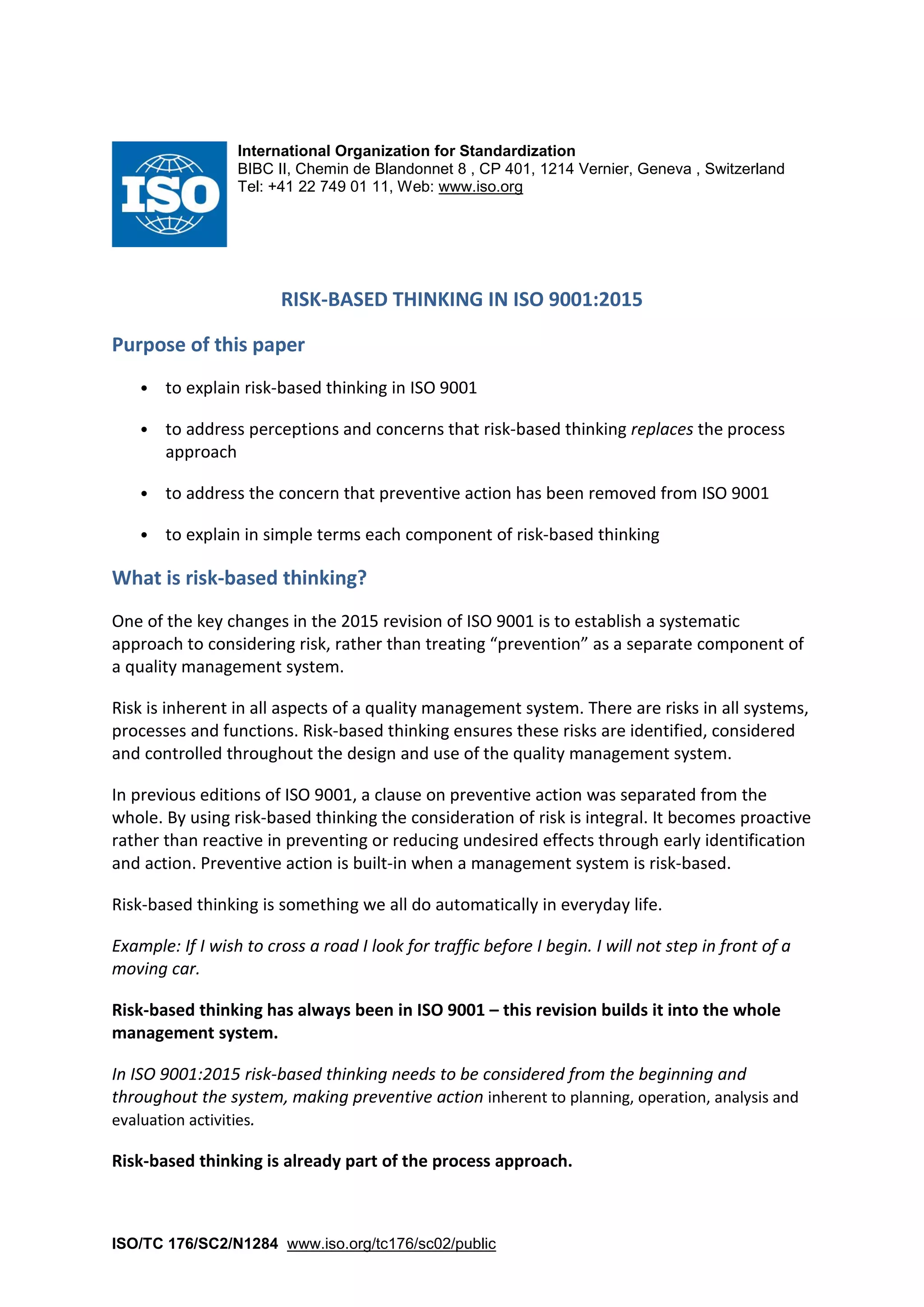 Iso9001 2015 and_risk | PDF