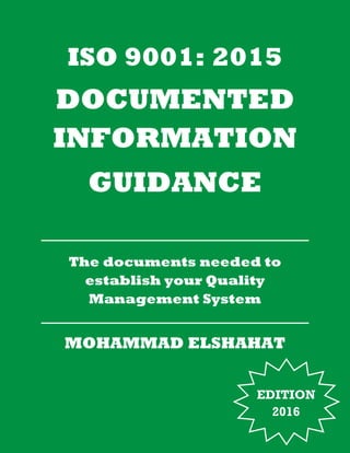 Iso 9001:2015 Documented Information Guidance | PDF