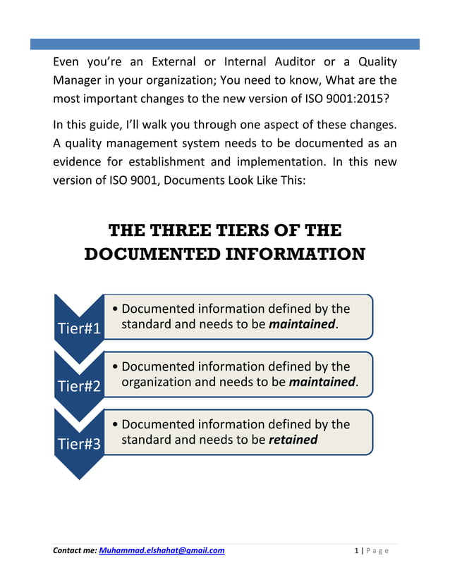 Iso 9001:2015 Documented Information Guidance | PDF